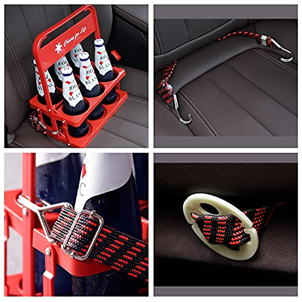 Casethrone Reusable 6-Pack Beer Bottles Foldable Plastic Drink Carrier for Grubhub Doordash Postmates Drivers, Beverage Delivery Holder