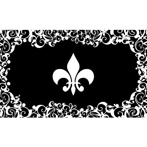 Toland Home Garden 800015 Fleur De Lis Lily Door Mat 18x30 Inch French Outdoor Doormat for Entryway Indoor Entrance