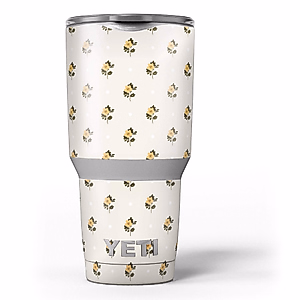 Design Skinz The Micro Daisy and Polka Dot Pattern - Skin Decal Vinyl Wrap Kit Compatible with The Yeti Rambler Cooler Tumbler Cups
