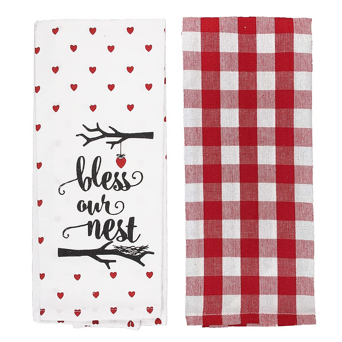 fillURbasket Decorative Buffalo Plaid Kitchen Towels Set of 8 Cute Summer Spring Dish Towels Lemons Bees Rooster Flour Sack Towels for Dish Hand Drying 100% Cotton 15”x25”