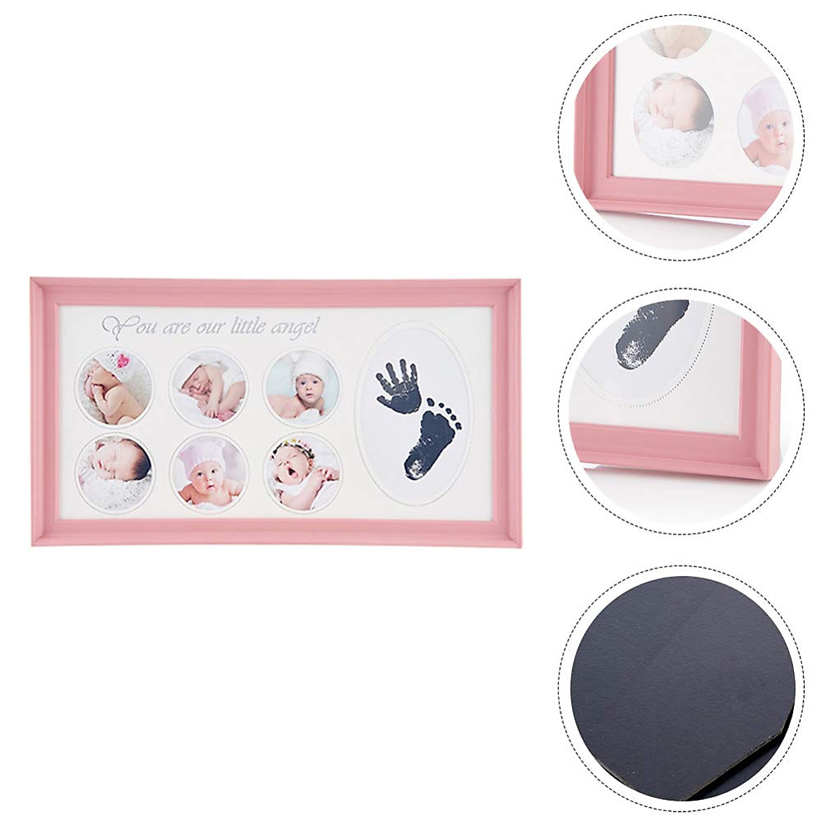KESYOO 1pc Footprint Mud Photo Frame Baby Footprint Picture Frame Toddler Milestone Picture Frames Kids Memory Photo Frame Baby Footprint Frame Wood-Based Panel Souvenir Printing Newborn