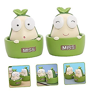 Veemoon Car Bobble Head Ornament Desk Topper Fruit Gift Desktop Toys 2pcs Car Accessories Interior Aesthetic Car Bobblehead Birthday Party Favor Desktop Avocado Ornament Shaking Head Toy