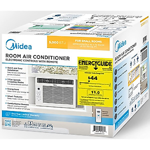 Midea 5,000 BTU ComfortSense Room Air Conditioner, White (MAW05R1WWT) (Renewed)