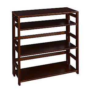 Regency Flip Flop 34-inch High Folding Bookcase- Mocha Walnut