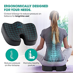 Modvel - The Original Gel Seat Cushion for Desk Chair, Enhances Posture and Support, Non-Slip Bottom, Ideal Tailbone Cushions for Pressure Relief - Premium Gaming, Car, Office Chair Cushion