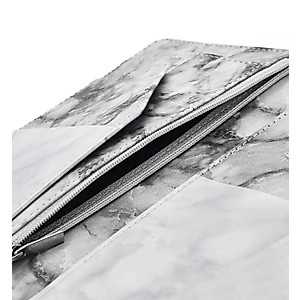 Server Books for Waitress - Marble Texture Leather Waiter Book Server Wallet with Zipper Pocket, Cute Waitress Book&Waitstaff Organizer with Money Pocket Fit Server Apron