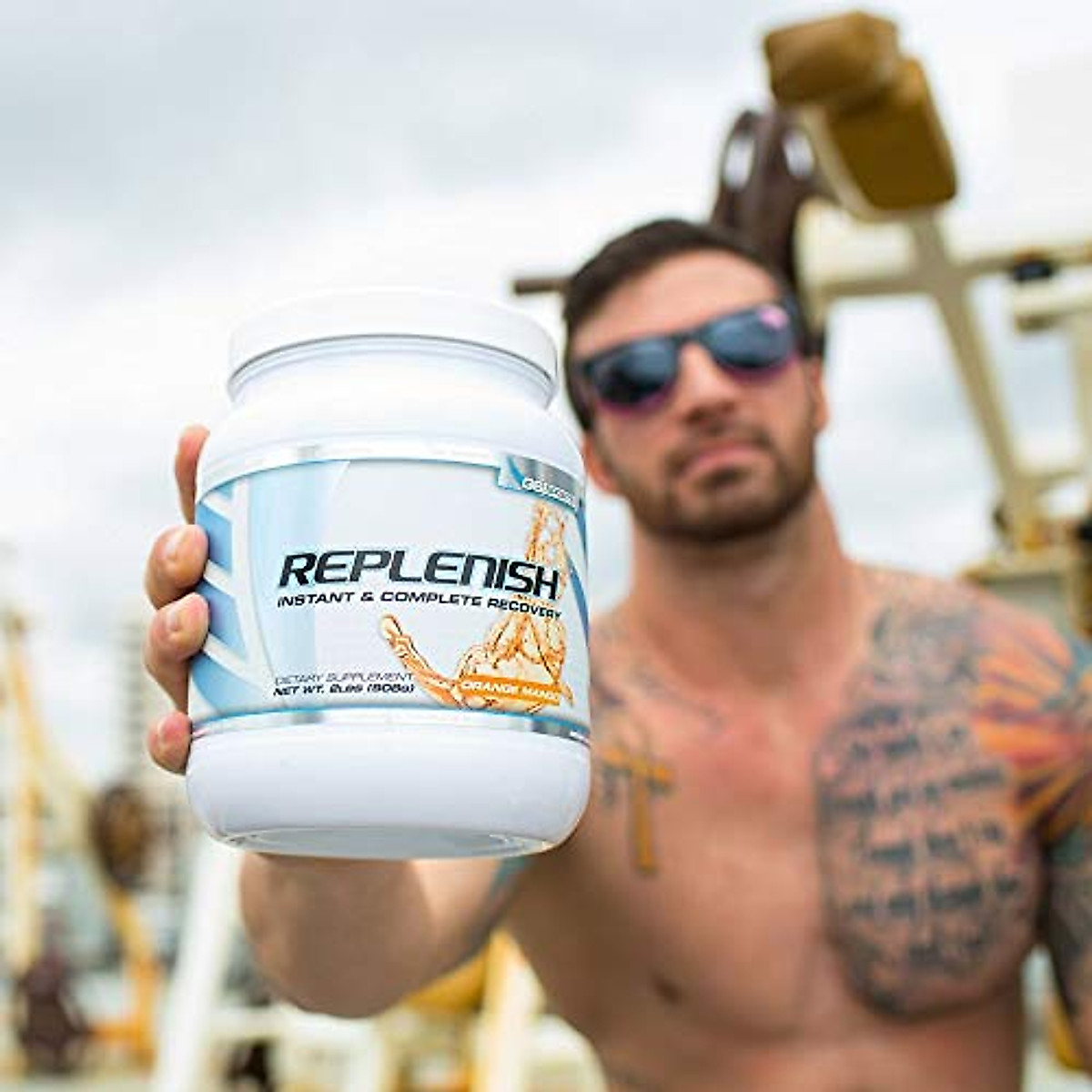 G6 Sports Nutrition Replenish Instant & Complete Recovery (Post Workout Formula, 11g of BCAAs & EAAs, 20g Whey Protein, 1000mg Creatine MagnaPower, Zero Refined Sugars) – 2lb Jar – Orange Mango