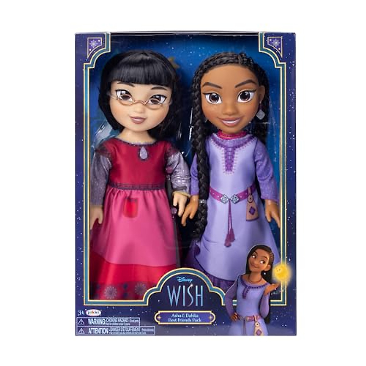 Disney's Wish Asha & Dahlia Dolls Best Friends Pack, 14 Inches Tall, Each with Movie Authentic Outfits and Accessories