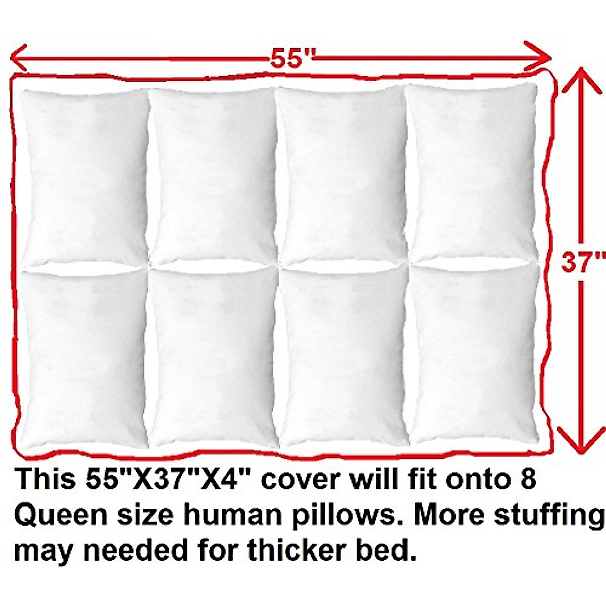Dogbed4less DIY Pet Bed Pillow Brown Microsuede Duvet Cover and Waterproof Internal case for Dog at 55X37X4 Inch - Covers only