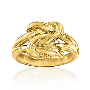 Ross-Simons 14kt Yellow Gold Double Love Knot Ring. Size 10