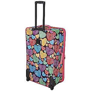 Rockland Jungle Softside Upright Luggage Set, Expandable, New Heart, 4-Piece (14/29/24/28)