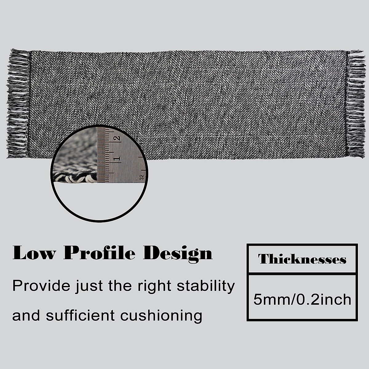 donttwa Modern Bathroom Rug, Washable Black Small Area Rug, 2x3 Front Door Mat Lightweight Woven Cotton Rug with Tassels, Farmhouse Throw Rugs Low Pile Carpet for Entry Laundry,Black&White