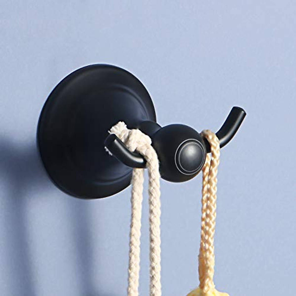 Alise Coat Hook Double Towel Robe Hook Clothes Hooks for Bathroom Kitchen Garage Table Cloakroom Wardrobe Swimming Pool,GOKE5102-B Matte Black Finish