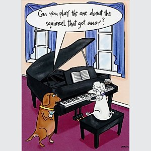 Oatmeal Studios Poodle Pianist Taking Requests Funny/Humorous Birthday Card