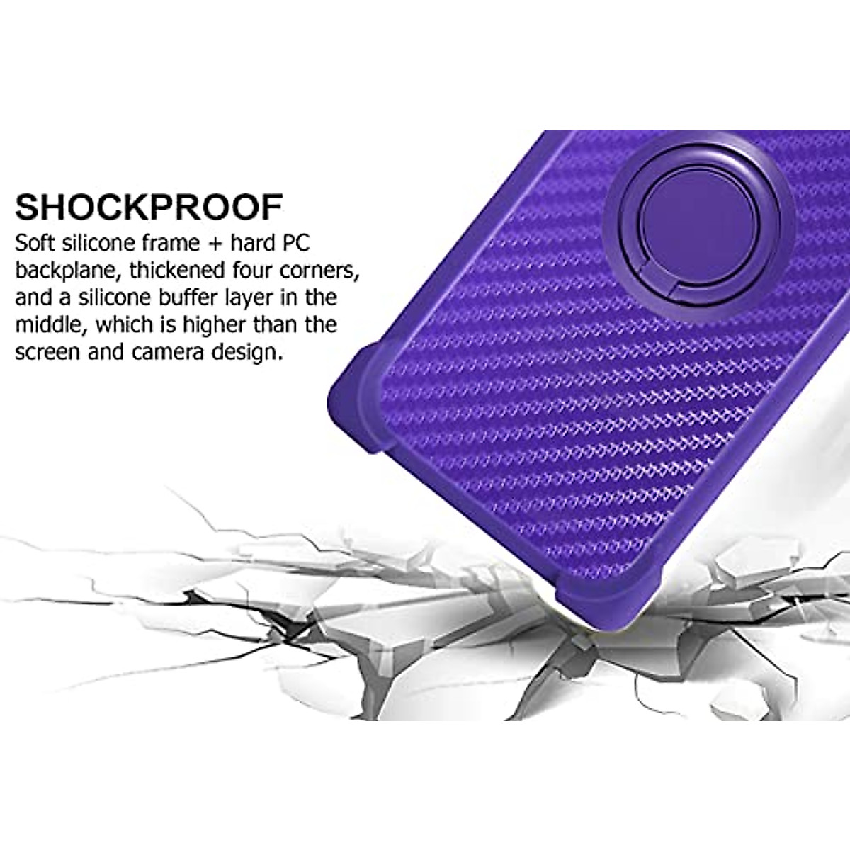 Case for Samsung Galaxy A40 Case Compatible with Samsung Galaxy A40 Phone Case PC backplane + Silicone Soft Frame Cover [360 Metal Ring, Magnetic Car Mount] TZZH-ZI