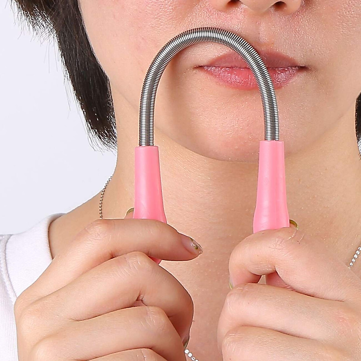 Dr.Nail Facial Hair Remover for Women,3Pcs Hair Remover Spring Threading Tool (Pink)