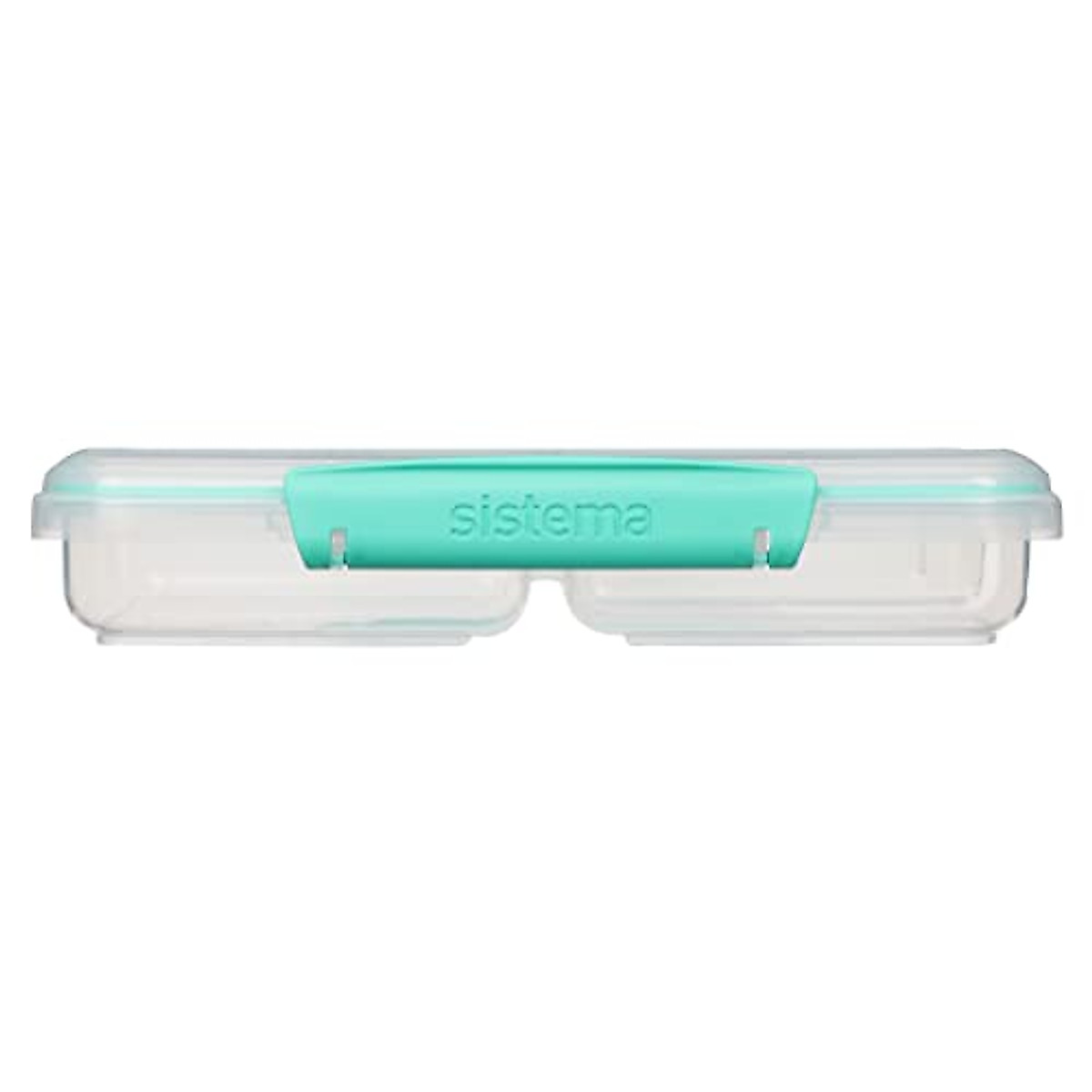 Sistema To Go Multi Split Food Storage Container, Clear with Coloured Clips, 820 ml