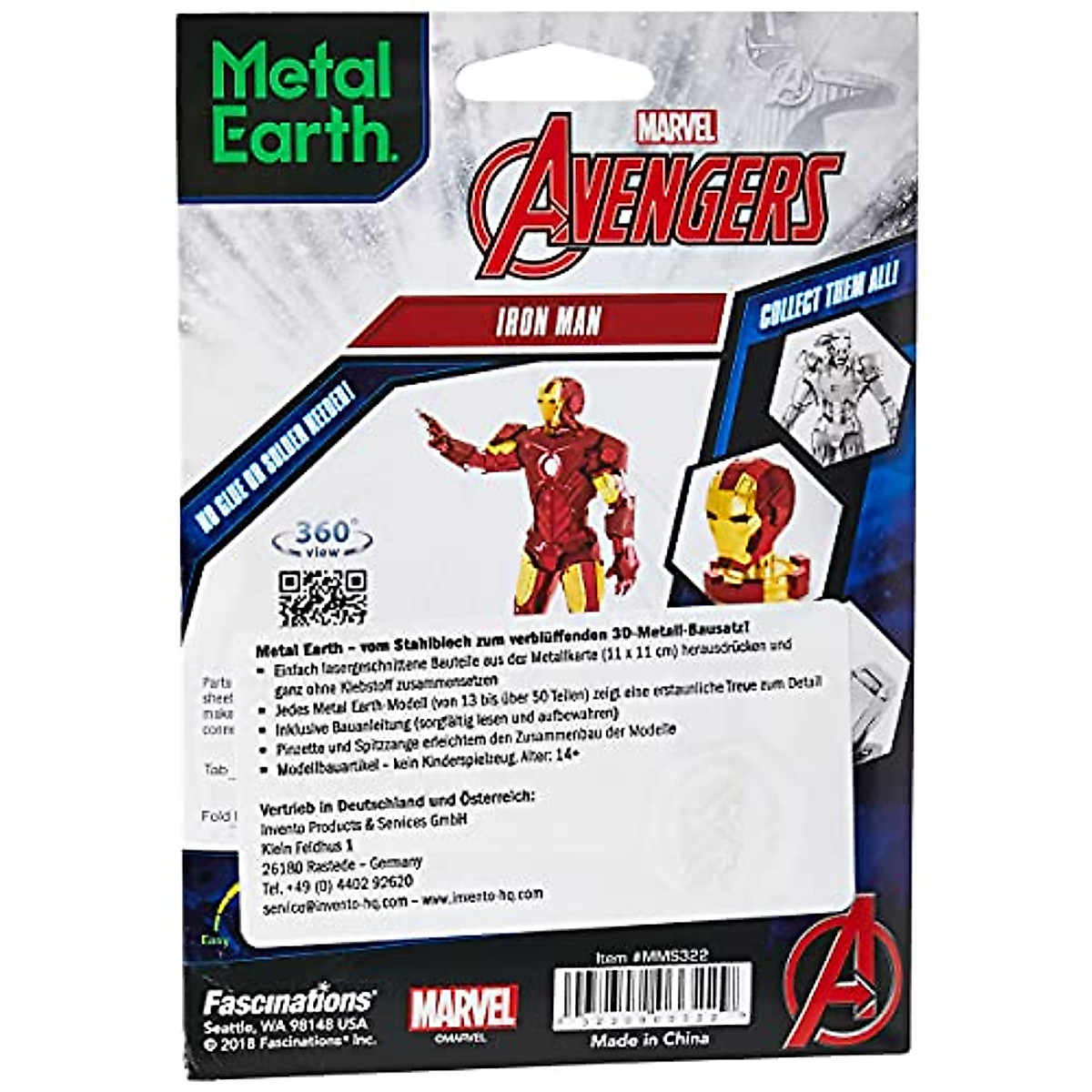 Fascinations Metal Earth Marvel Iron Man 3D Metal Model Kit