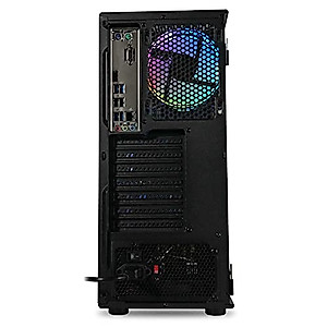 ViprTech Whiteout Gaming PC Desktop Computer - AMD Ryzen 5 5600G (12-Core 4.4Ghz), AMD Radeon RX Vega 7 Graphics, 16GB DDR4 RAM, 128GB NVMe SSD, 1TB HDD, WiFi, RGB, Win 10 Pro, Warranty, Black