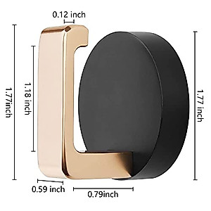 NINETREX Black and Gold Towel Hooks，Stainless Steel Bath Robe Hook for Bath Living Room Hotel Style Heavy Duty Wall Hooks ,Two Ways to Install， Wall Mounted 4 Pack