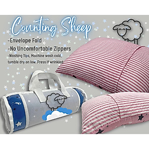 Tilly&Scotty Toddler Pillows-Stars & Stripes-14x19 Plush Filled Pillow-Super Soft Organic Cotton Pillowcase-Machine Washable Hypoallergenic-2-8 Year Old Children, Toddlers, Baby, Travel-Bedding