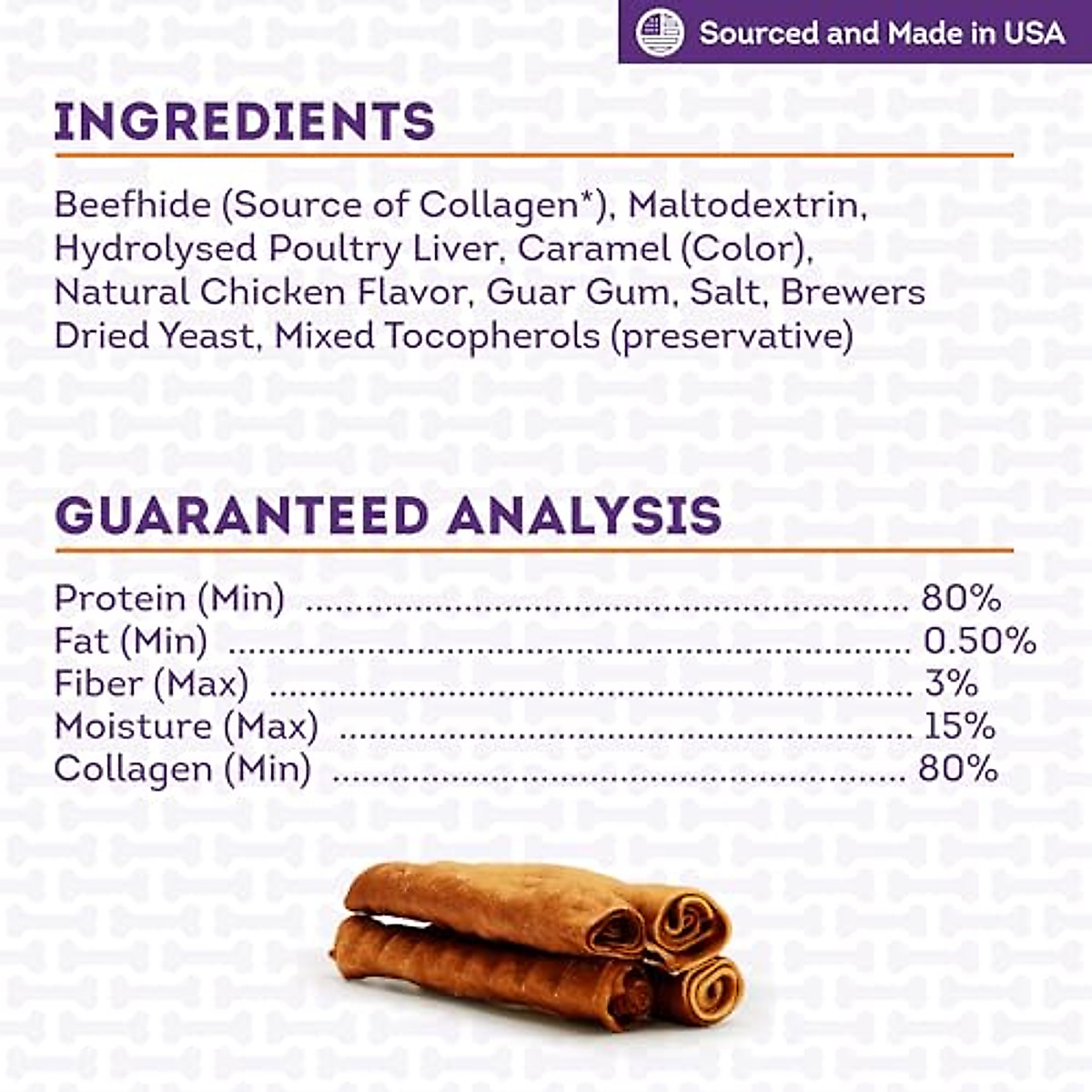 Treatly USA Collagen Rolls 9-10" Dog Chew Treats - Chicken Marinade Flavor, 4 Count/1 Pack