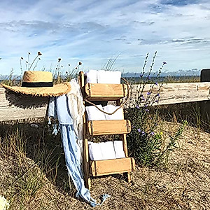 WHW Whole House Worlds Rustic Wall Hanging Shelves, 3 Brick Box Wall Rack, Recycled Wood, 5.5 Wide x 11.75 Long x 30 Inches Tall, 10.25 lbs