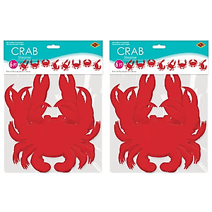 Beistle 2 Piece Crab Decorations Banners For Luau Theme Nautical Beach Décor Under The Sea Party Supplies