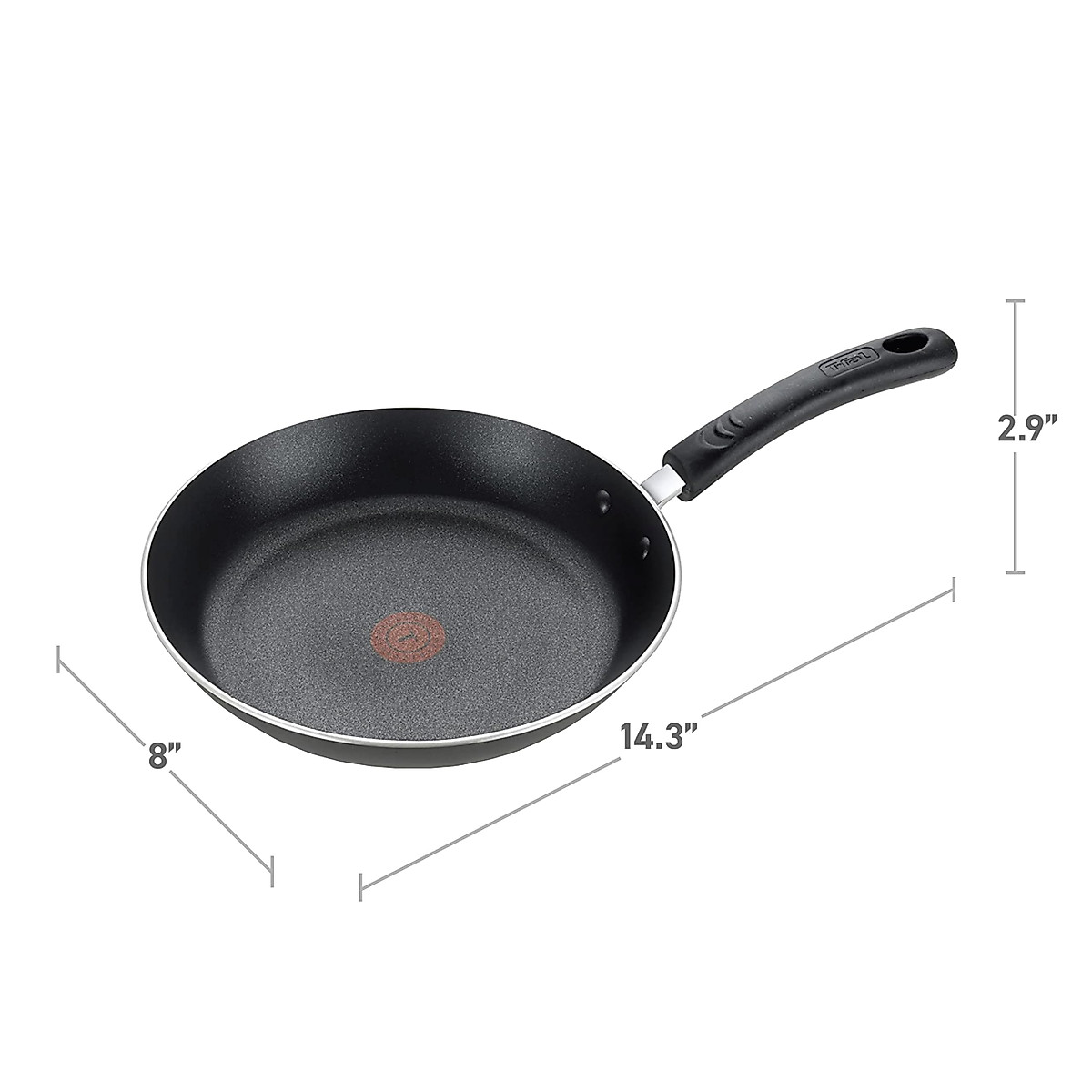 T-fal E93802 Professional Total Nonstick Thermo-Spot Heat Indicator Fry Pan, 8-Inch, Black, 2100086426