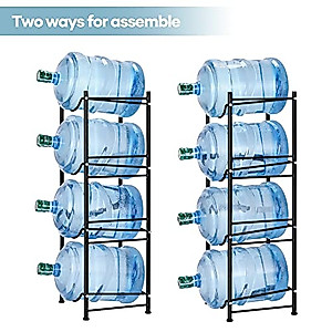 SEHERTIWY 5 Gallon Water Cooler Jug Rack, 4 Tier Detachable Water Bottle Storage Rack, Heavy Duty Water Bottle Organization for Home, Office