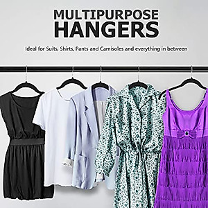 ATZJOY Velvet Shirt Hangers 30 Pack Non Slip Clothes Hangers Ultra Slim Space Saving Clothing Hangers for Coats, Suit, Shirt, Pants & Dress Clothes(Black)