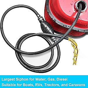 5/16 boat fuel line with primer bulb Fuel Line Assembly 5/16" 8mm Hose Line Universal Fuel Line with Primer Bulb Steel Hose Clamps for Marine Outboard Boat Motor RVs