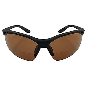 Wise Eyewear 2 Pairs Bifocal Safety Driving Sunglasses with Reading Corner - Rubber Grip Arms (Diopter +2.50)