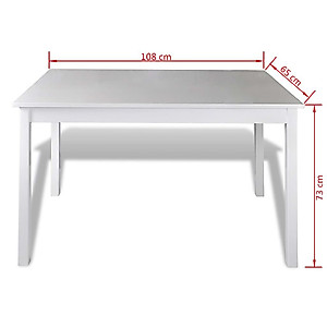 Festnight 5 Pcs Kitchen Dining Set 4 Person Dining Table with Chairs Wooden Set Home Dinette Furniture (White)