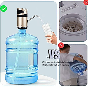Water Pump for 5 Gallon Jug, Electric 5 Gallon Water Dispenser USB Charging Water Bottle Pump Universal Water Jug Dispenser with Child Lock and Automatic Off