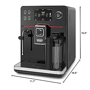 Gaggia Accademia Luxury Italian Fully Automatic Espresso Machine with 19 Customized drink settings,0.5 Liters,RI9782/46 Brushed Stainless