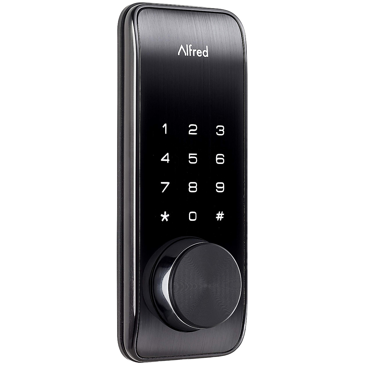 Alfred DB2-B Smart Door Lock Deadbolt Touchscreen Keypad, Pin Code + Key Entry + Bluetooth, Up to 20 Pin Codes (Black)