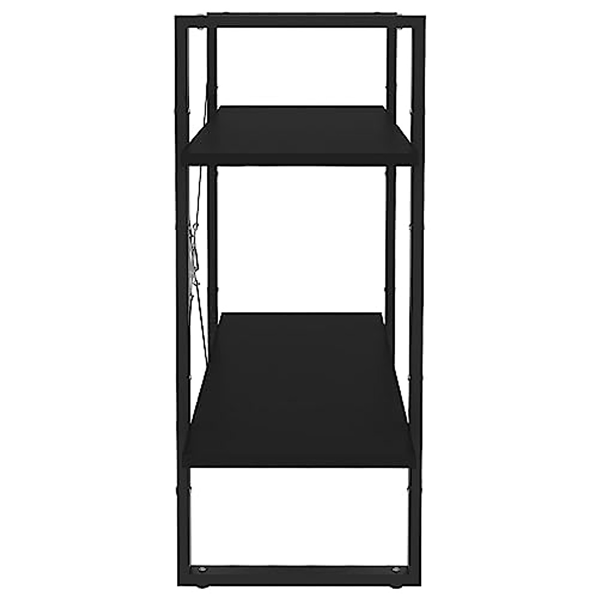 SLGSDMJ Industrial Style Open Office Bookshelf, Ladder Bookshelf, Shelving Unit, Closet Organizer, Multipurpose Storage Cabinet,2-Tier Book Cabinet Black 31.5"x11.8"x27.6" Chipboard