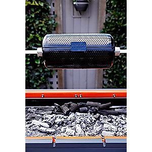 Everdure Rotisserie Grill Basket with Clip Locks, Non-Stick Food Grade Tumbler, Round Basket, Fits Standard Rotisserie Grills with 5/16” or 5/8” Square Spit Rods, Great for Meat and Vegetables