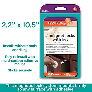 Kidco Magnet Lock Set - 4 Pack Magnetic Locks for Child Protection