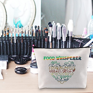 POFULL Registered Dietitian Gifts Dietitian Thank You Gift Dietitian Nutritionist Gifts Food Whisperer Cosmetic Bag RD Registered Dietitian Gifts (Food Whisperer bag)