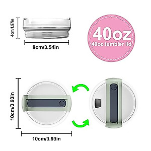 40 OZ Tumbler Lid Compatible for Stanley Quencher, 2 Pack Spill Proof Splash Resistant Stainless Steel Tumbler Covers Fit for Stanley and More Coffee (Blue-green)