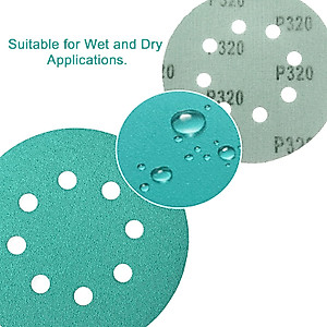 5 Inch 8 Holes Hook and Loop Sanding Discs,400/600/800/1000/1200/2000 Fine Grits Assortment, Sanding Film Replaces Sandpaper to Match Orbital Sanders for Wood,Metal and Automotive Paint.