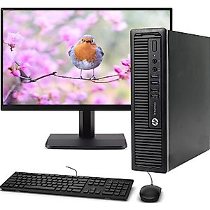 HP 800 G1 Ultra Small Desktop Computer PC, Intel Core i5 Processor, 16GB Ram, 120GB SSD, 1TB Hard Drive, HP 22 Inch Monitor,WiFi & Bluetooth, 16GB Flash Drive, Windows 10 Pro (Renewed)