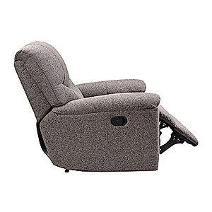 Manual Handel Adjustable Fabric Single Recliners Sofa Padded Seat and Back Chair for Living Room, Bedroom and Home Theater Seating (Brown)