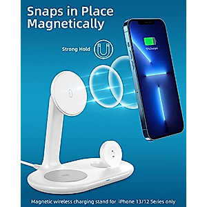 Magnetic Wireless Charging Stand with 20W PD Adapter, TERYTH 3 in 1 Wireless Charging Station Dock for iPhone 13, 12, Pro, Pro Max, Mini, Apple Watch 7/SE/6/5/4/3/2, AirPods Pro/3/2