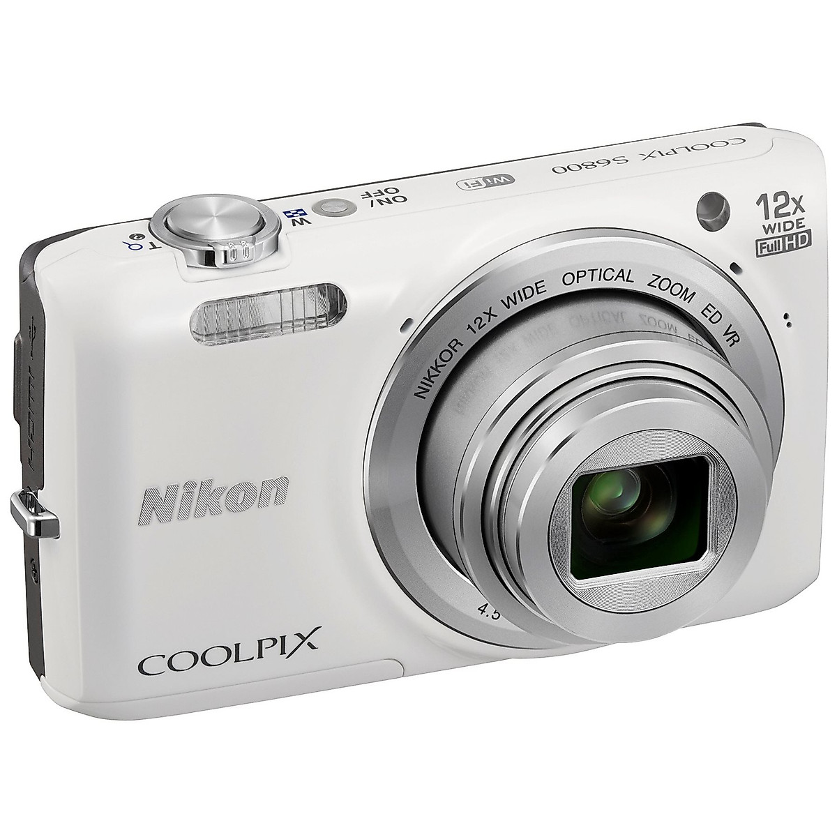 Nikon Coolpix S6800 Compact Digital Camera - White (16.0MP, 12x Optical Zoom) 3.0 inch LCD with Wi-Fi