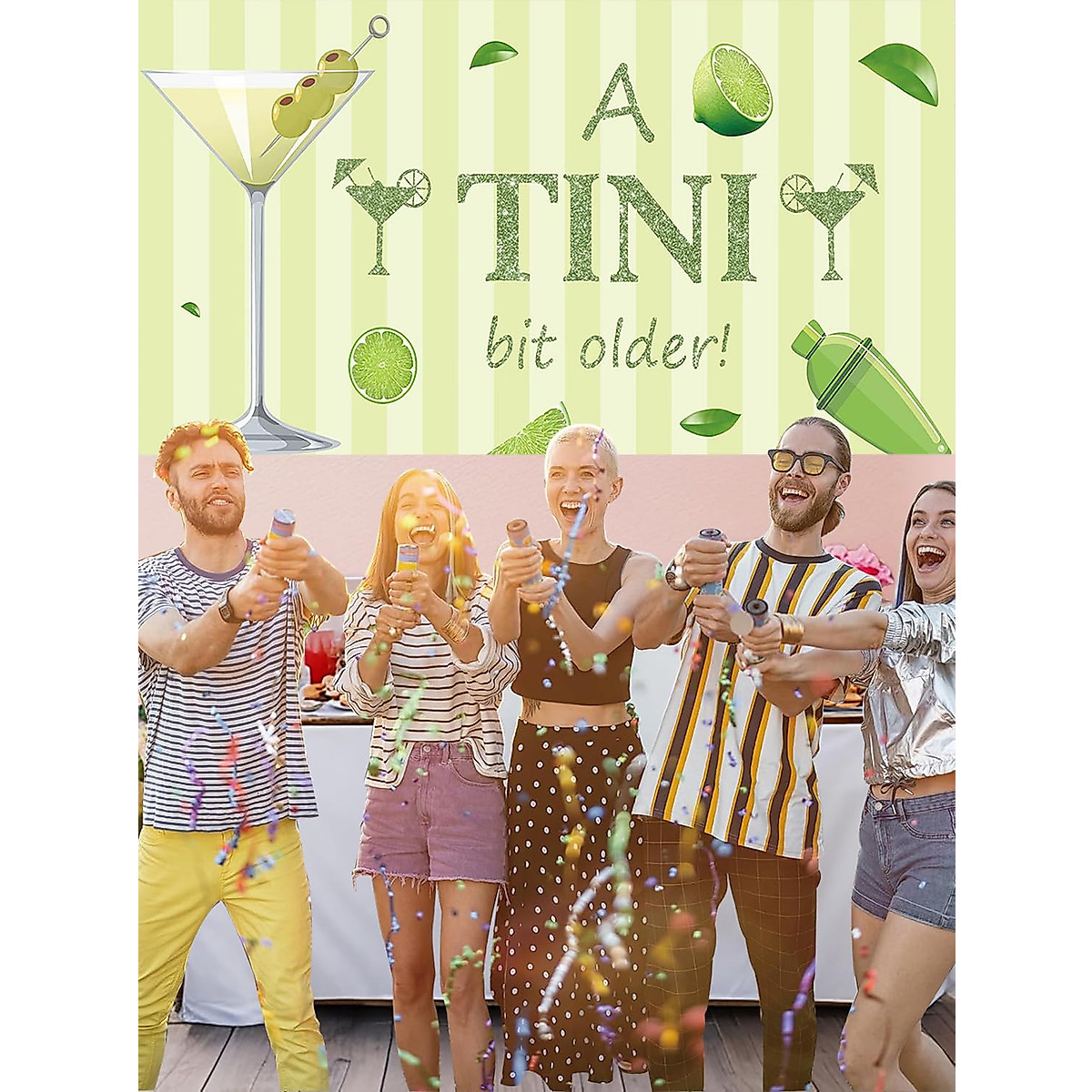 A Tini Bit Older backdrop- Martini Bar Party Decorations,Martini Bar Birthday Party Decor,A Tini Bit Older Birthday,Martini Party Decorations,Weenies and Tinis,Tini Bar Themed Bachelorette Party