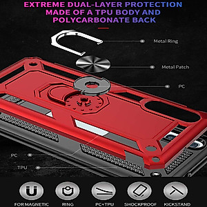 DuoLide for Huawei P Smart Z / Y9 Prime 2019 Case with Tempered Glass Screen Protector,Hybrid Heavy Duty Dual Layer Anti-Scratch Shockproof Defender Kickstand Case Cover, Blue