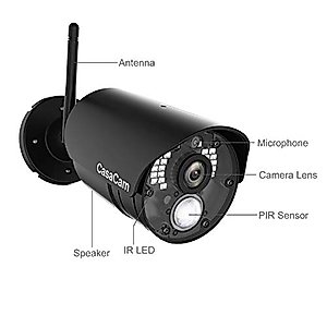 CasaCam VS802 Wireless Security Camera System with 7" Touchscreen Monitor and 2 pcs. HD Cameras, Two-Way Audio, Free APP, SD Card and Battery Installed (720p Camera, 7" Monitor)